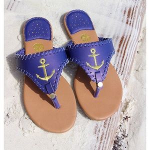 Simply Southern | Shoes | New Simply Southern Blue Gold Anchor Sandals ...
